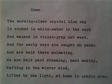 Dawn poem | Kami's Beautiful Morning